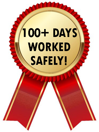 100+ DAYS WORKED SAFELY Red Ribbon – Celebrate Safety, Inc.