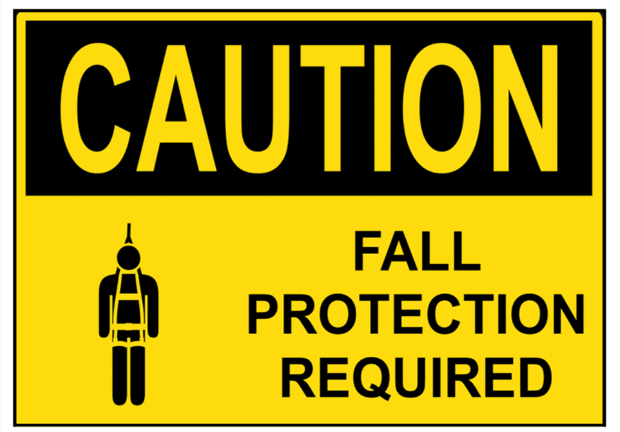 Fall Protection Required (caution yellow) – Celebrate Safety, Inc.